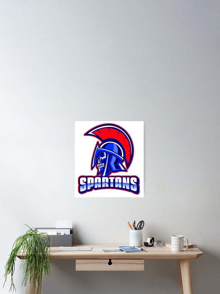 "Spartans Red on Blue Pseudo Sports Team" Poster for Sale by Rorulent ...