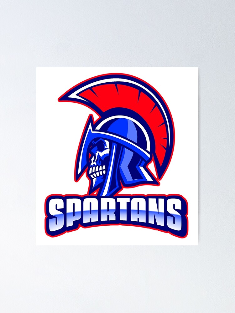 "Spartans Red on Blue Pseudo Sports Team" Poster for Sale by Rorulent ...