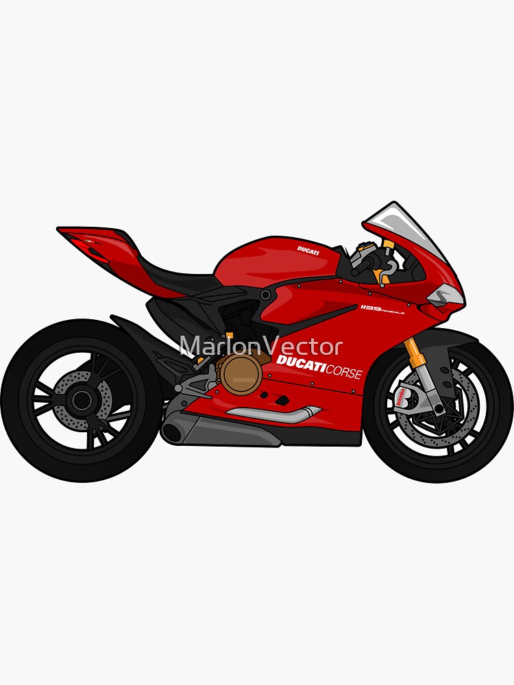 "Ducati 1199 Panigale S Red" Sticker by MarlonVector | Redbubble