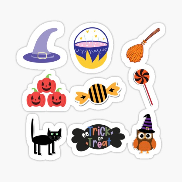"Halloween Trick and Treat Stickers Bundle Set of 9 bulk" Sticker for ...
