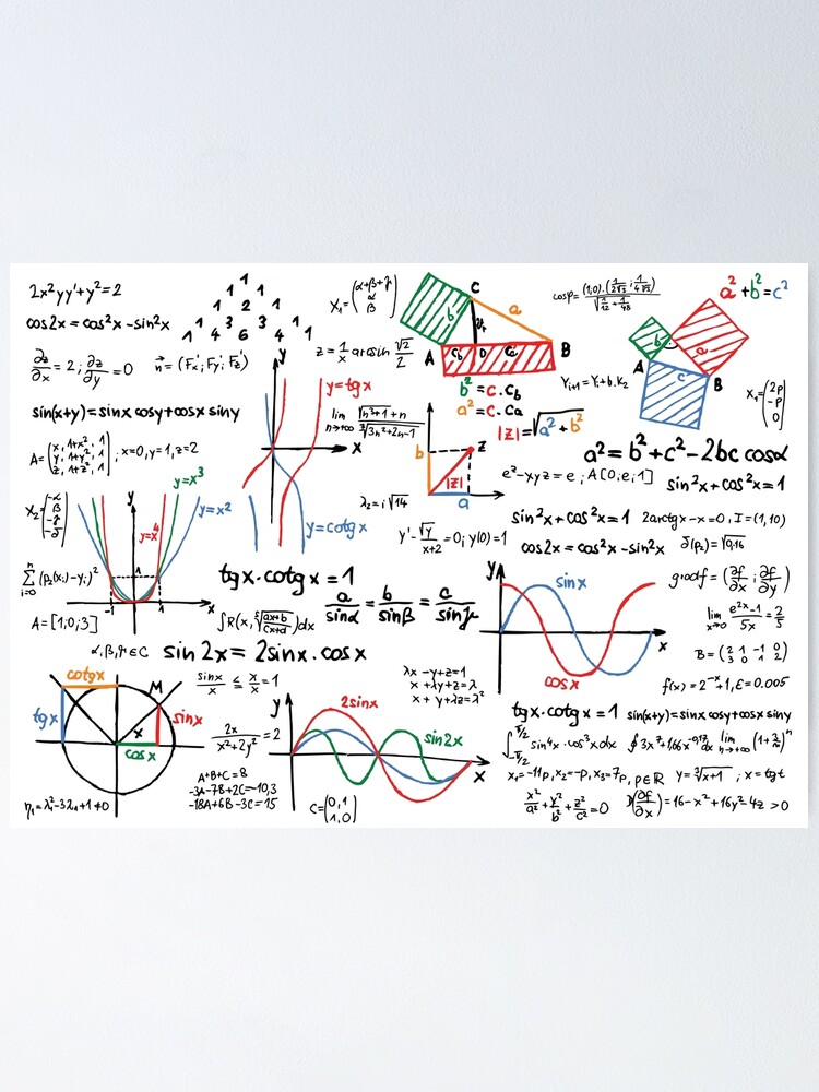 "Mathematics Formulas Numbers " Poster for Sale by CroDesign | Redbubble