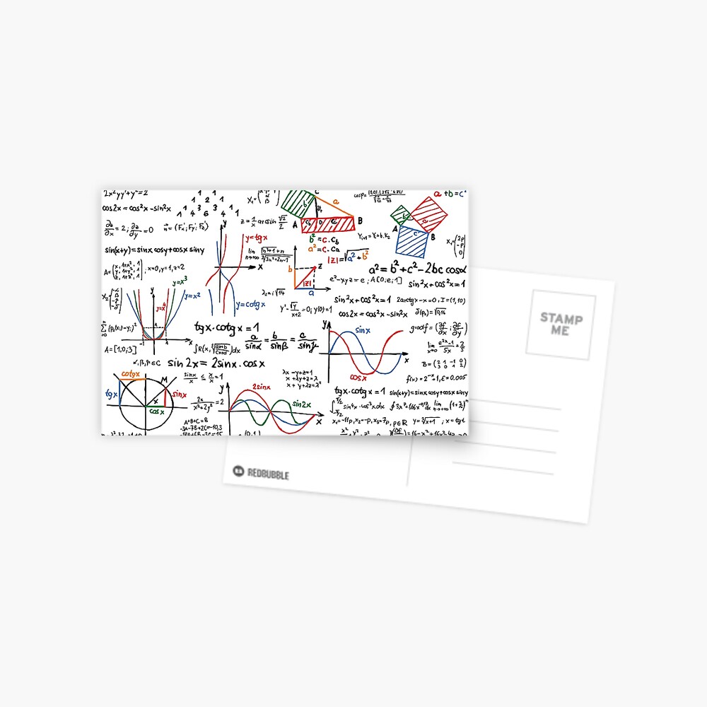 "Mathematics Formulas Numbers " Postcard for Sale by CroDesign | Redbubble