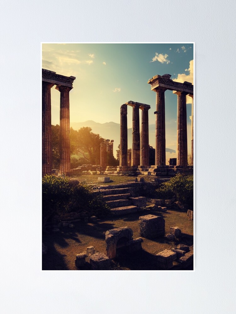 "Ancient Greek temple ruins" Poster for Sale by chatzous | Redbubble