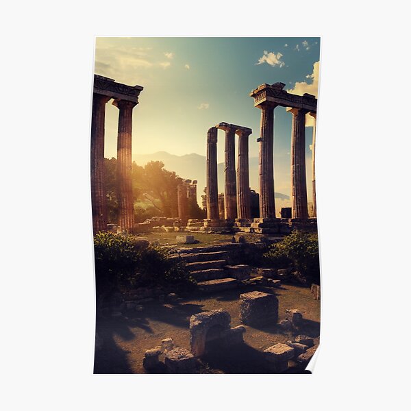 "Ancient Greek temple ruins" Poster for Sale by chatzous | Redbubble