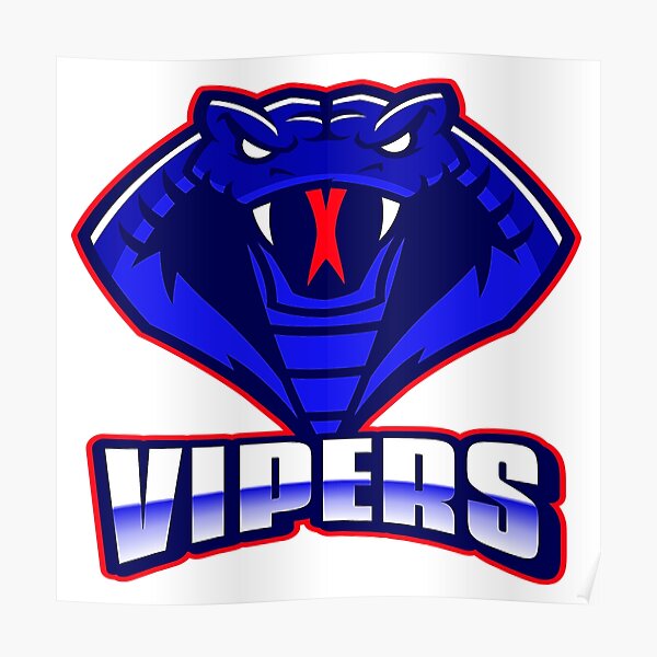 "Vipers two Red on Blue Pseudo Sports Team" Poster for Sale by Rorulent ...