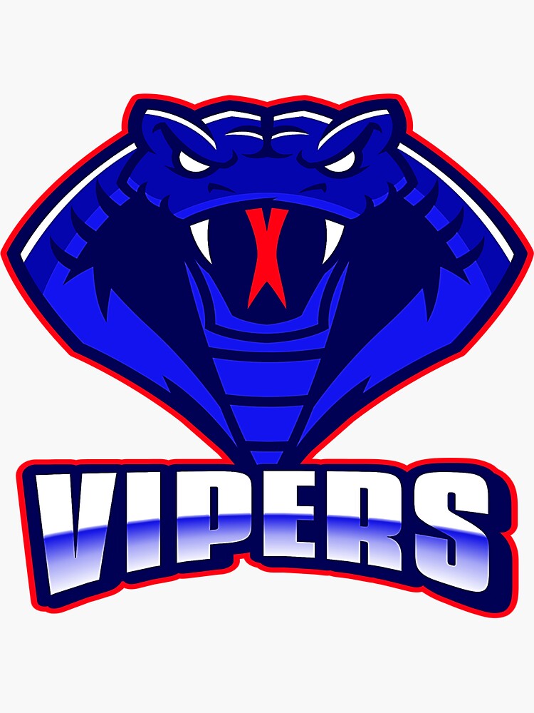 "Vipers two Red on Blue Pseudo Sports Team" Sticker for Sale by ...