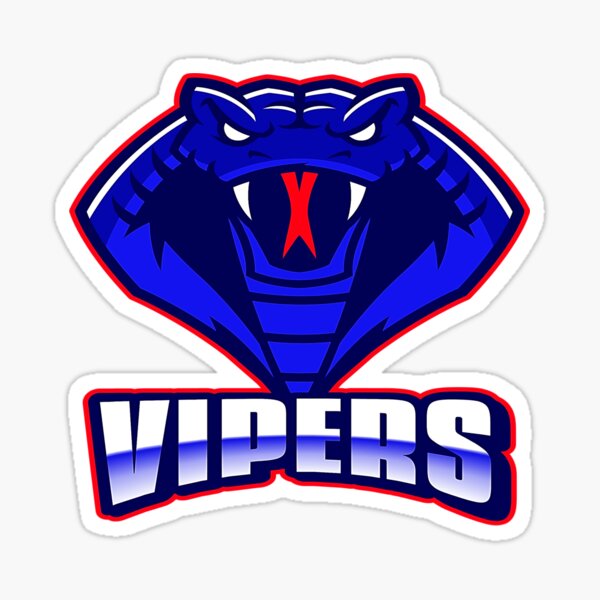 "Vipers two Red on Blue Pseudo Sports Team" Sticker for Sale by Rorulent | Redbubble