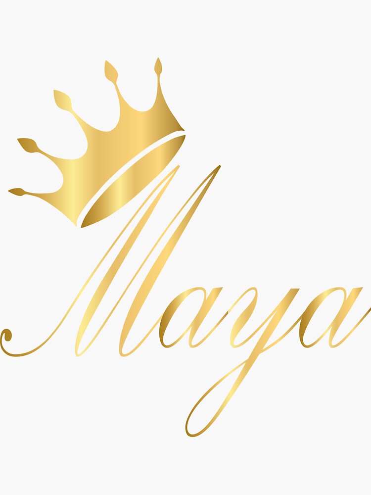 "Golden Maya name writing" Sticker for Sale by KBB-arts | Redbubble