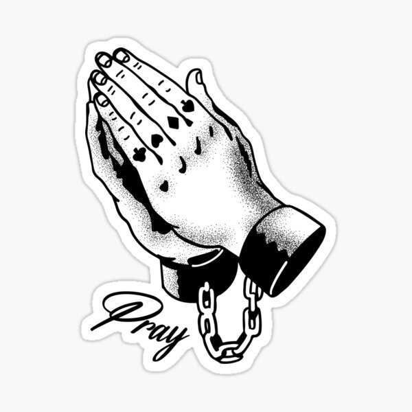 "prayer" Sticker for Sale by BadKraut | Redbubble