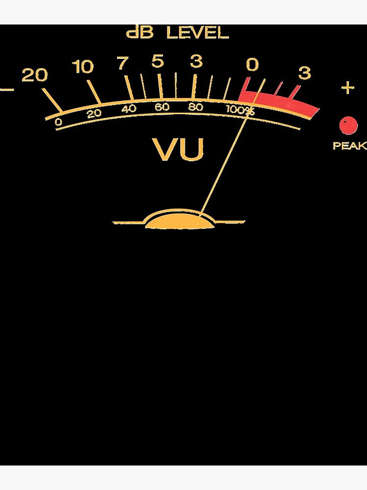 "Volume VU Meter Vintage Audio Engineer Recording Studio Gear Head ...