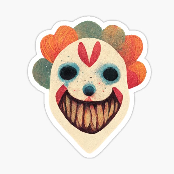 "Terrifying clown with a big smile and sharp teeth" Sticker for Sale by ...