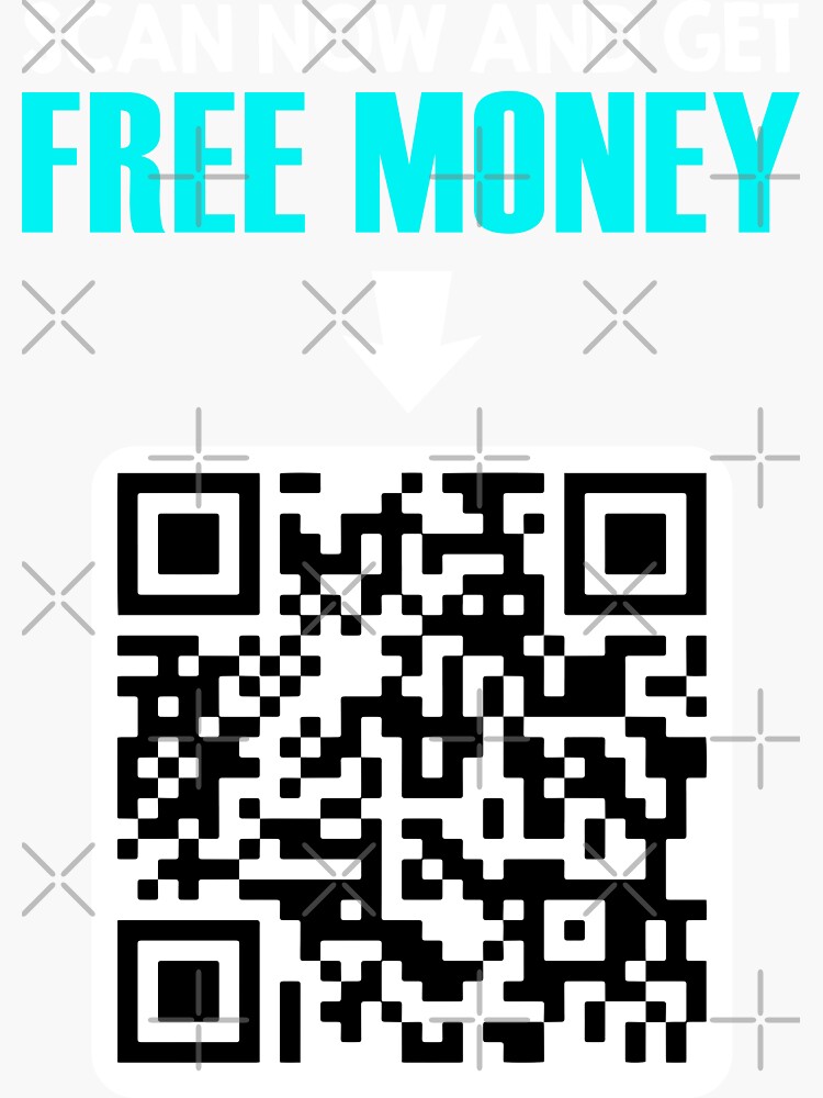 "Free money RickRoll QR code joke" Sticker for Sale by VinagreShop ...