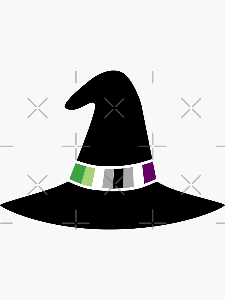 "Aroace pride witch hat (green and purple flag)" Sticker for Sale by ...