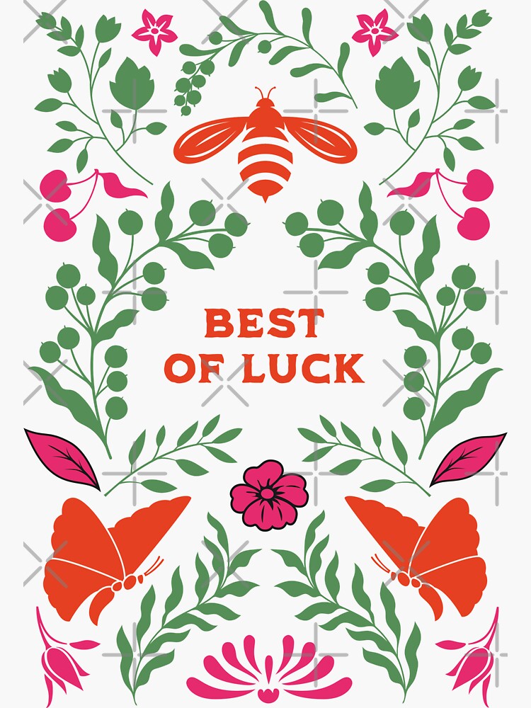 "Best of luck" Sticker for Sale by StayCoo1 | Redbubble