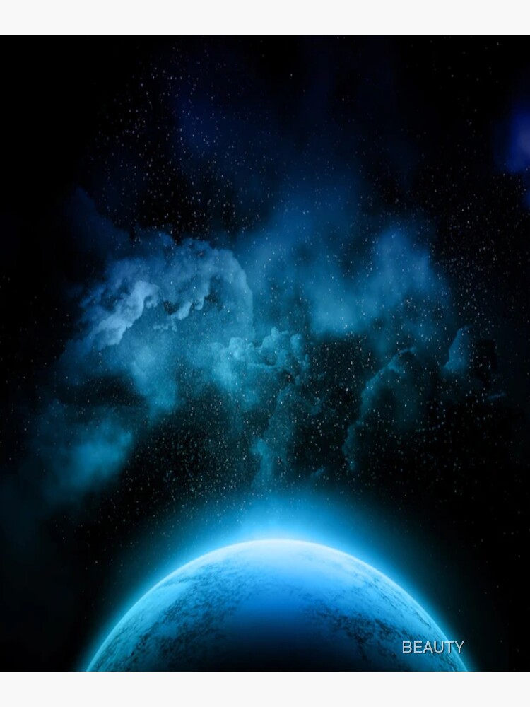 " Cool blue nebula galaxy outer space Universe" Poster for Sale by ...