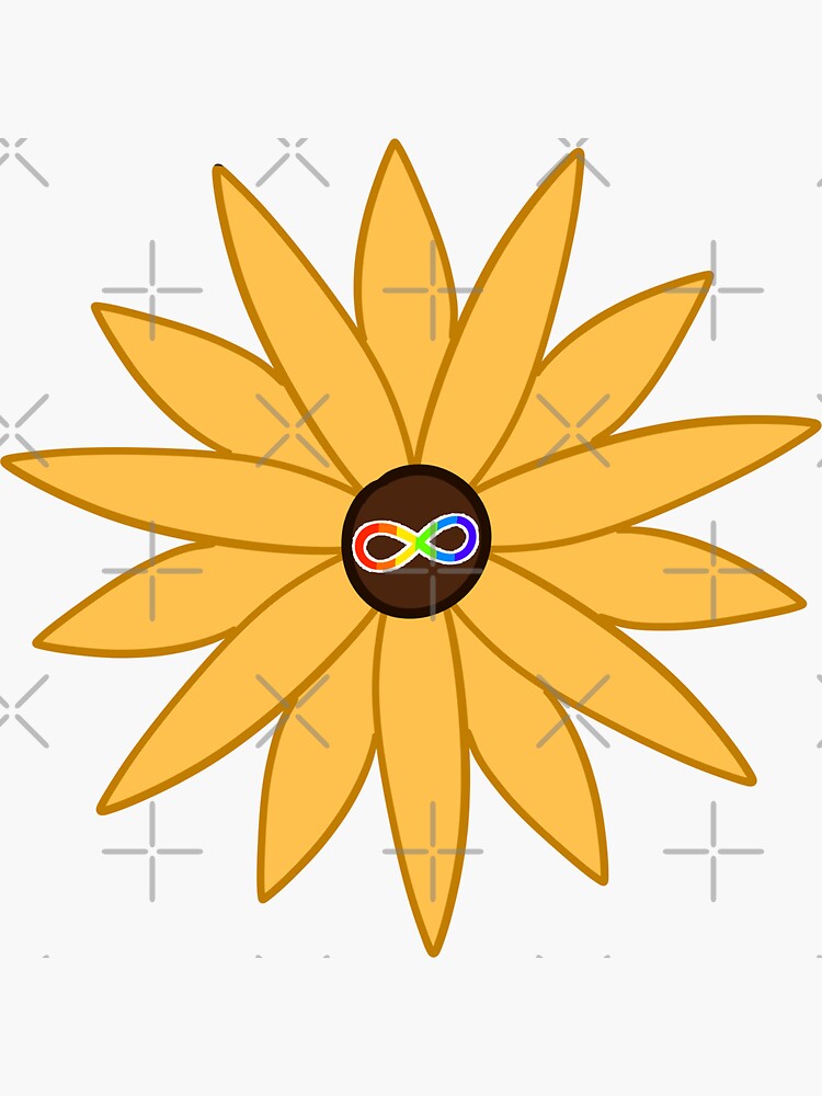 "Autistic Pride Sunflower" Sticker for Sale by spadesir | Redbubble