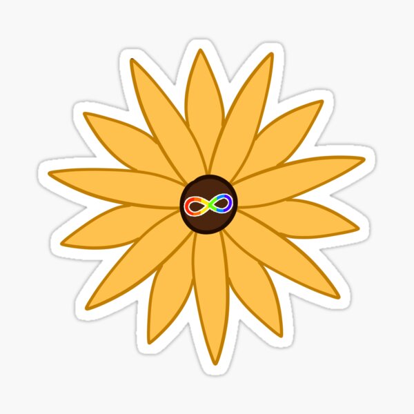 "Autistic Pride Sunflower" Sticker for Sale by spadesir | Redbubble