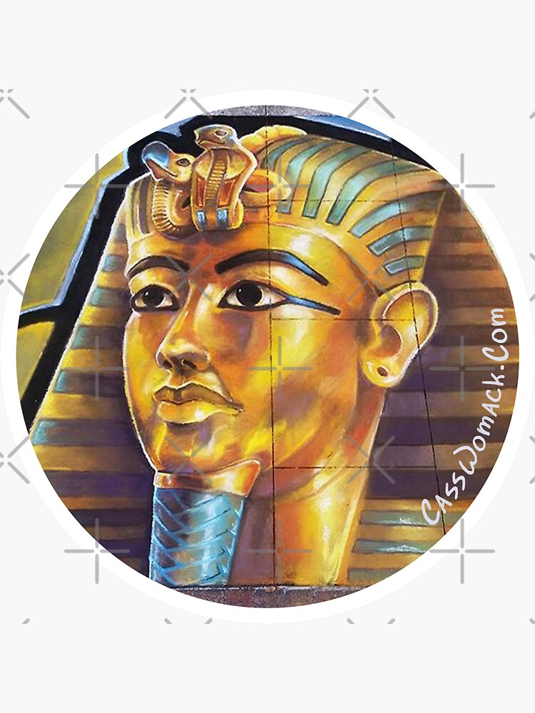 "King Tut Chalk Art Sticker" Sticker by CassWArt | Redbubble