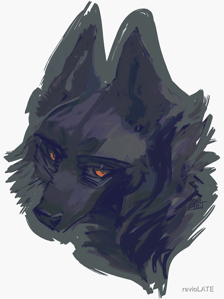 "im tired (furry wolf painting)" Sticker for Sale by revioLATE | Redbubble