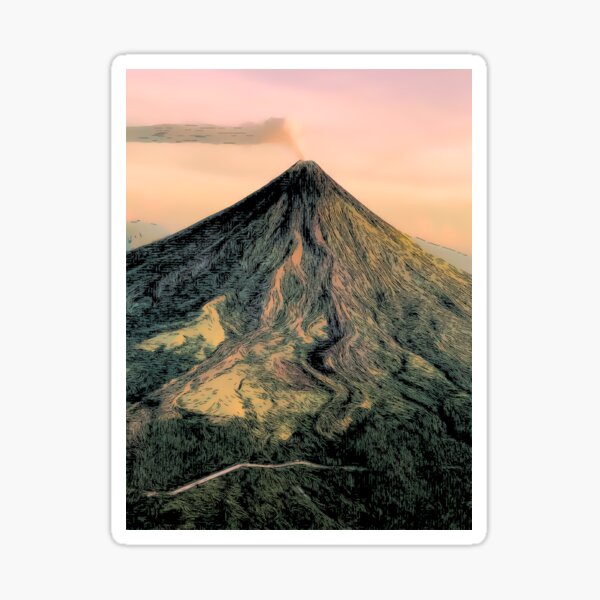 "Mayon Volcano Smoking" Sticker for Sale by OnigiriDoctor | Redbubble