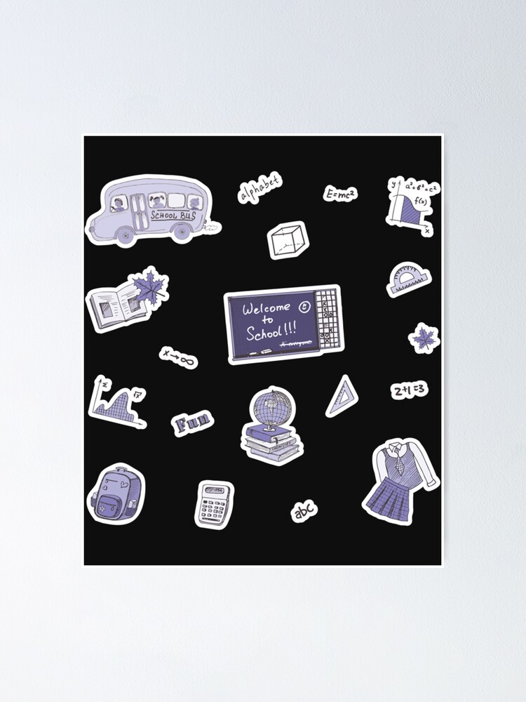 "Light Purple School Subject Pack " Poster for Sale by PinkBangLED44 ...
