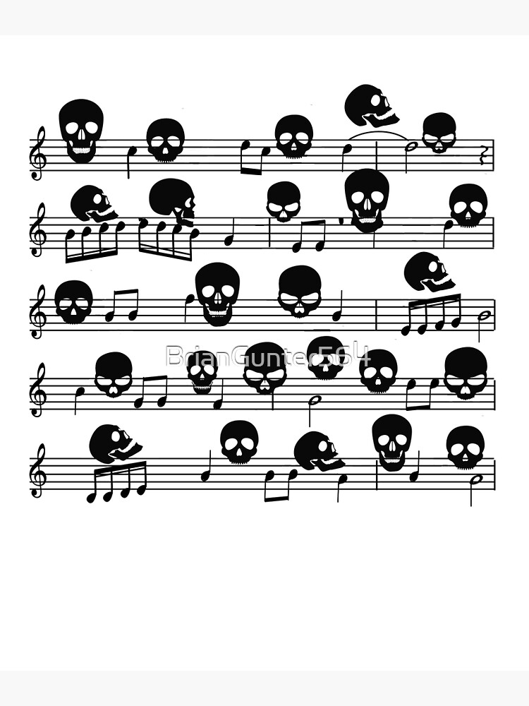 "Skull Playing Music Note Clef Musician" Poster for Sale by ...