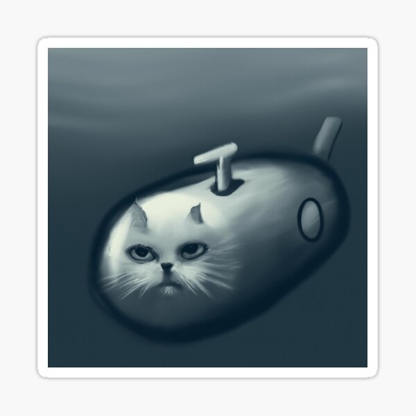 "Cat Sub" Sticker for Sale by Oldworlder | Redbubble