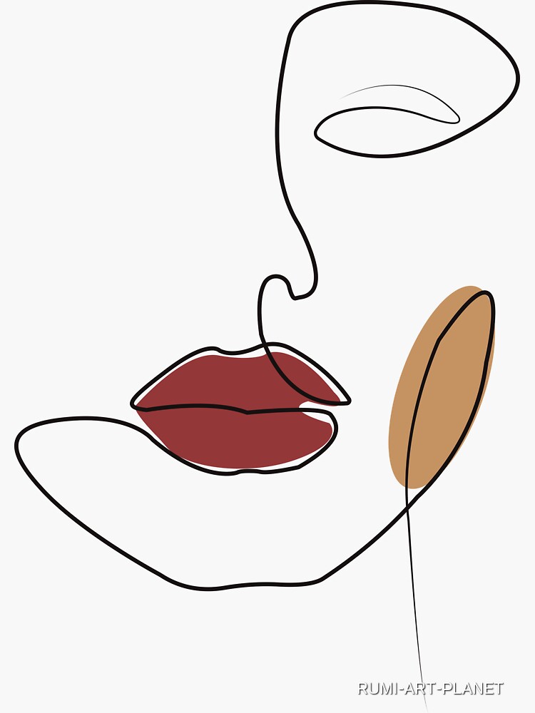 "Women Line Art design" Sticker for Sale by RUMI-ART-PLANET | Redbubble