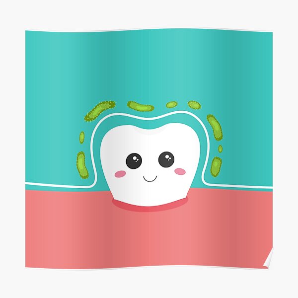"Happy smiling cute tooth protected from bacteria around. Illustration ...