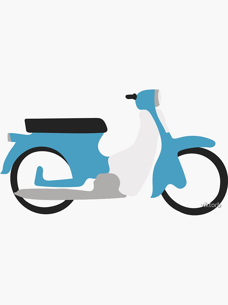"Honda c50 blue" Sticker for Sale by viktorb | Redbubble