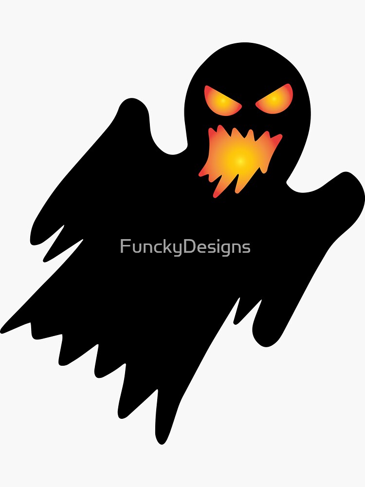 "Floating Sideways Ghost Halloween Window Sticker" Sticker for Sale by ...