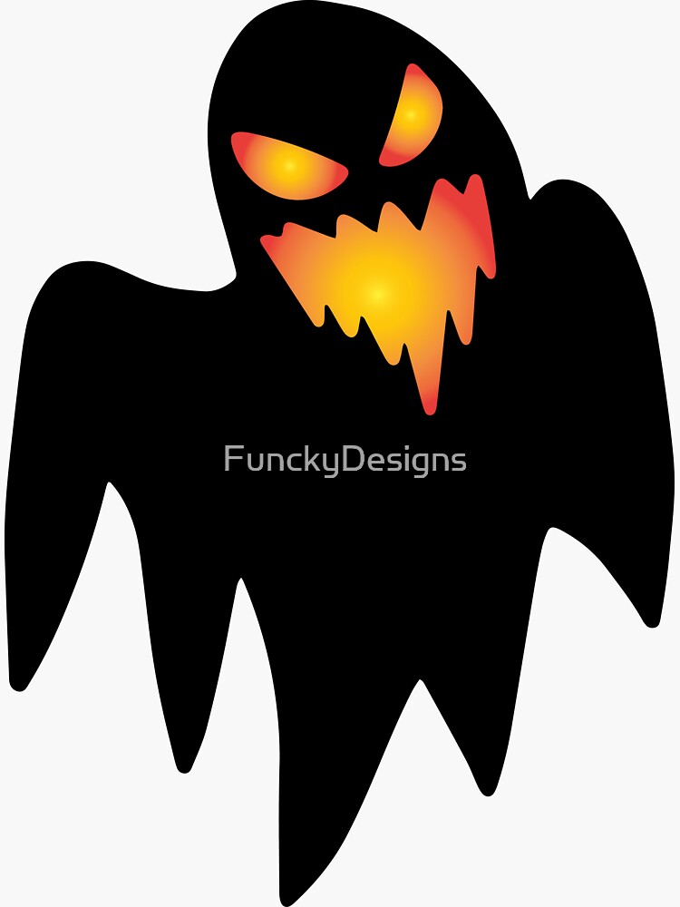 "Black Spooky Ghost Halloween Window Sticker" Sticker for Sale by ...