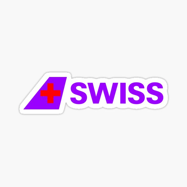 "swiss air red purple" Sticker for Sale by senderciptanew | Redbubble
