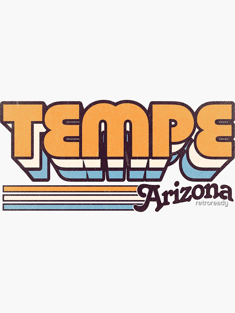 "Tempe, AZ | City Stripes" Sticker by retroready | Redbubble