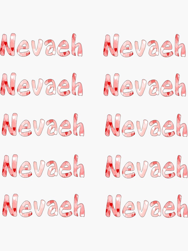 "Nevaeh hearts name sticker pack." Sticker for Sale by tshirtsmash ...
