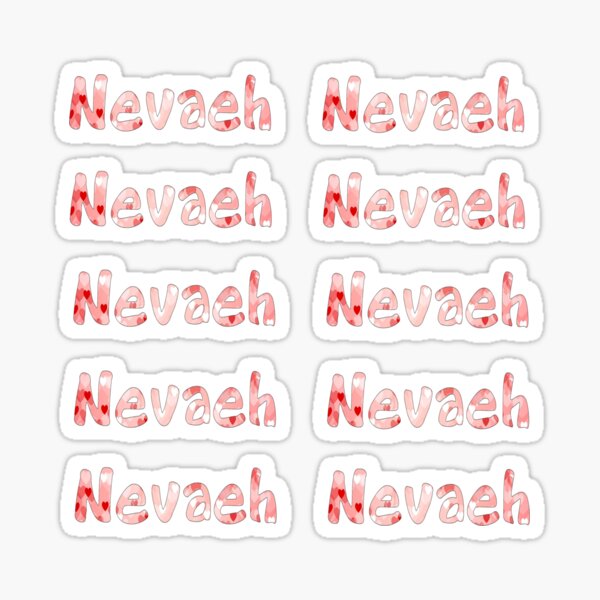 "Nevaeh hearts name sticker pack." Sticker for Sale by tshirtsmash ...