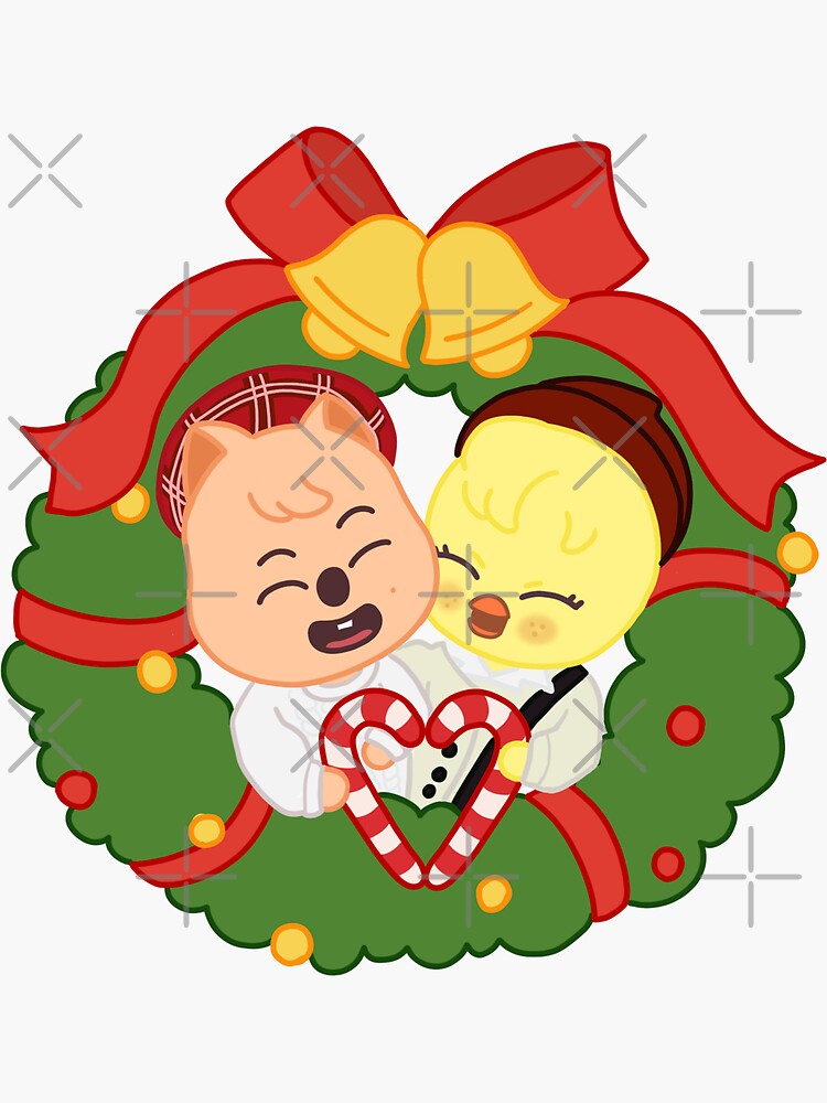 "STRAY KIDS (SKZOO) Han Quokka and Bbokari Christmas " Sticker for Sale ...