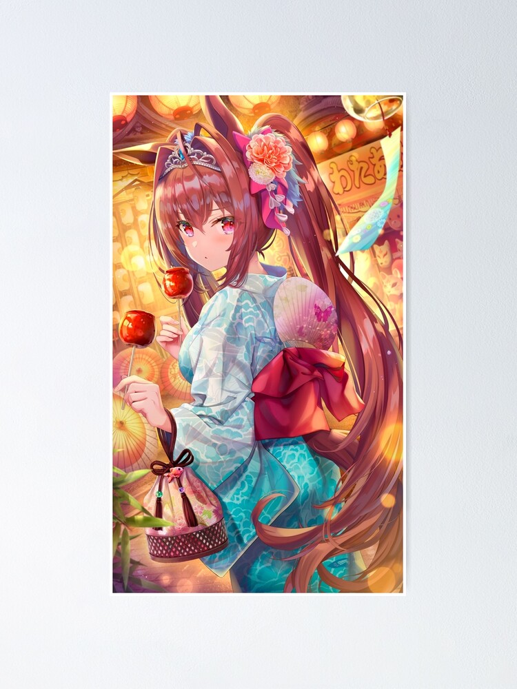 Süßer Waifu Daiwa Scharlachroter Kimono Uma Musume Sexy Lewd Boobs Tits Hentai Anime Girl