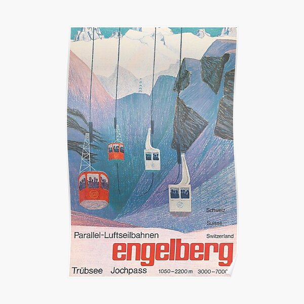 Póster «Cartel del viaje del vintage de Engelberg Suiza | Póster de ...