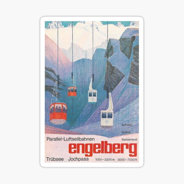 "Engelberg Switzerland Vintage Travel Poster | Swiss Tourism Art Poster ...