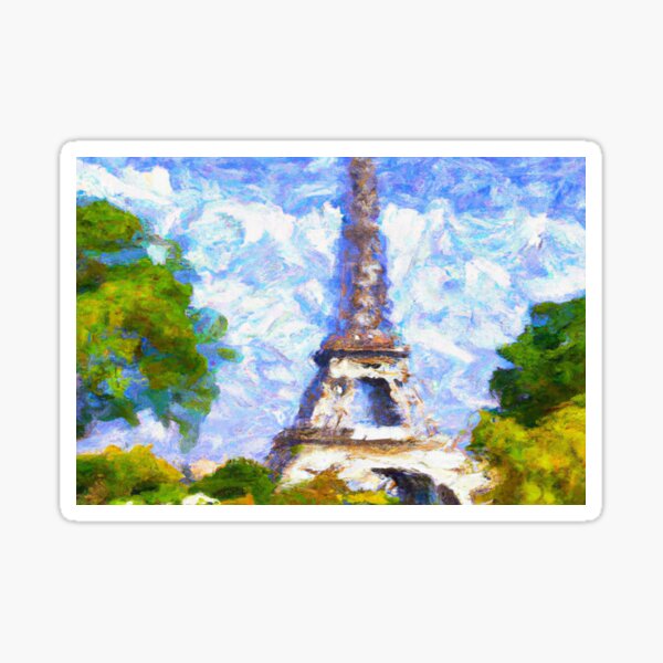 "The Eiffel Tower - Claude Monet Style" Sticker for Sale by ...