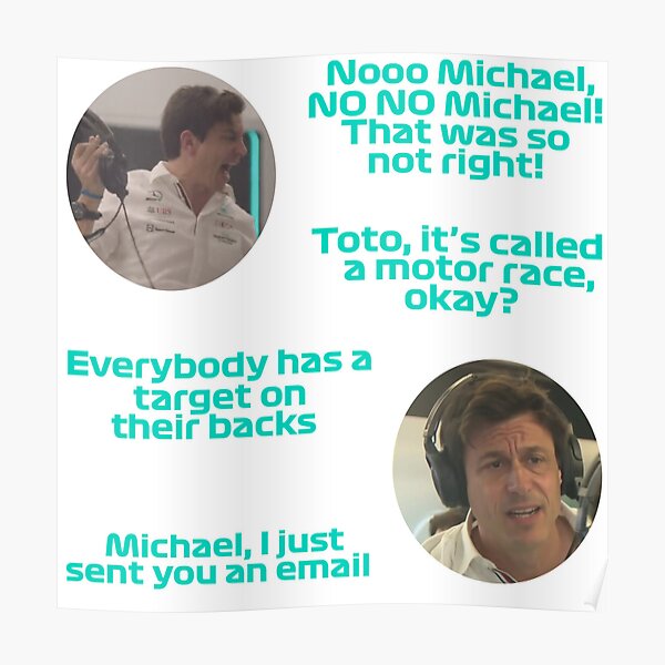 "Toto Wollf Sticker - Toto Wolff Quotes" Poster for Sale by ...