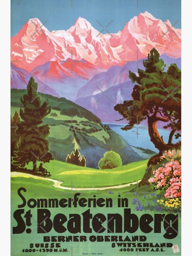 Póster «Cartel del viaje del vintage de St. Beatenberg Suiza | Póster ...