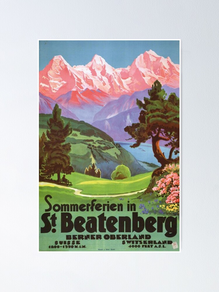 Póster «Cartel del viaje del vintage de St. Beatenberg Suiza | Póster ...