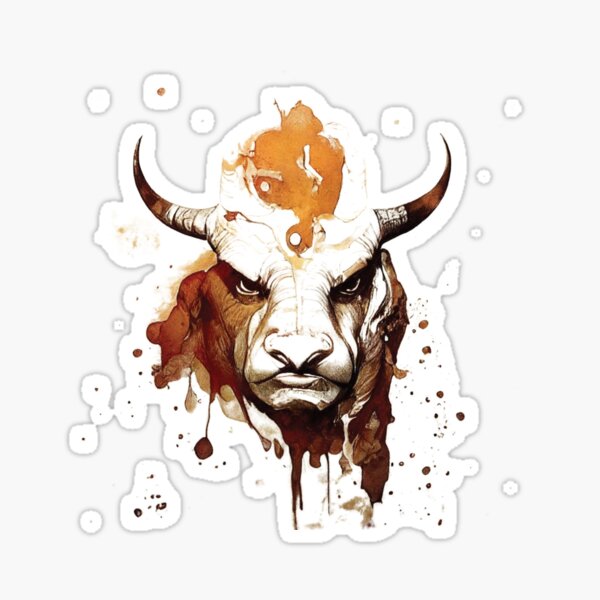 "Ink splash minotaur mythical beast." Sticker for Sale by DEGryps ...