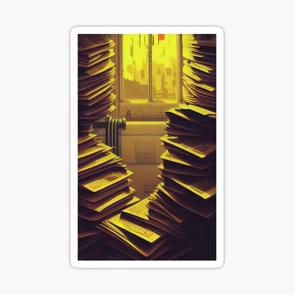 "Piling Pressures" Sticker for Sale by InnerLayersArt | Redbubble