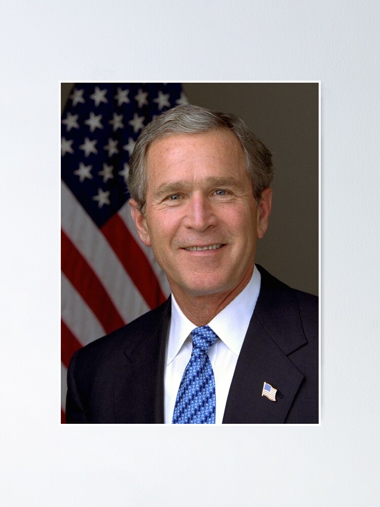 "George Bush Junior Portrait" Poster for Sale by Teetans | Redbubble