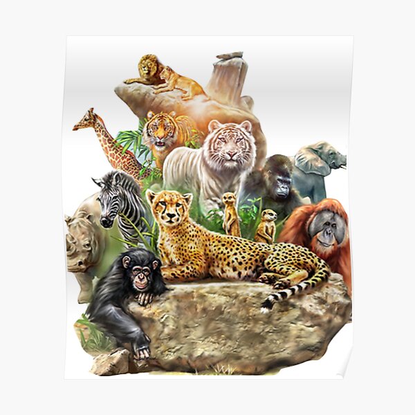 "jungle animals" Poster for Sale by laradaniel | Redbubble