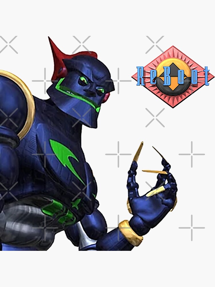 "ReBoot Megabyte and Logo" Sticker for Sale by Majamestic | Redbubble
