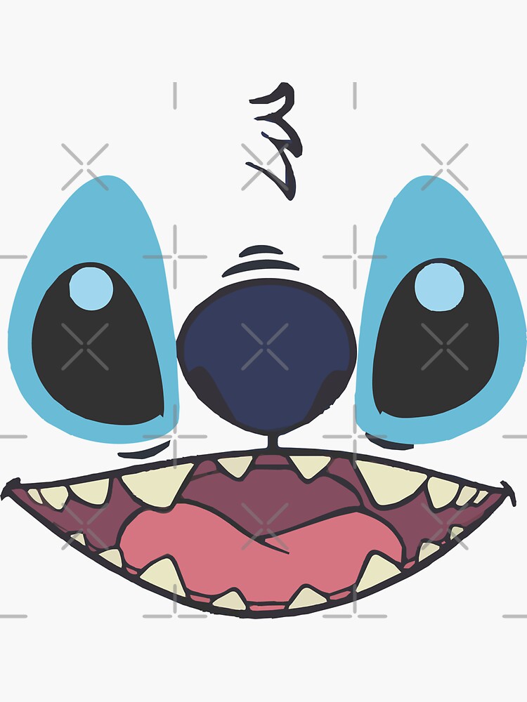 "Stitch Face Features" Sticker for Sale by swagster9 | Redbubble